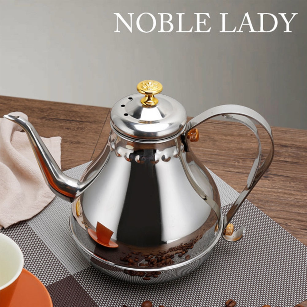 Skiva guld rostfritt stål tekanna svanhals häll ka... – Grandado