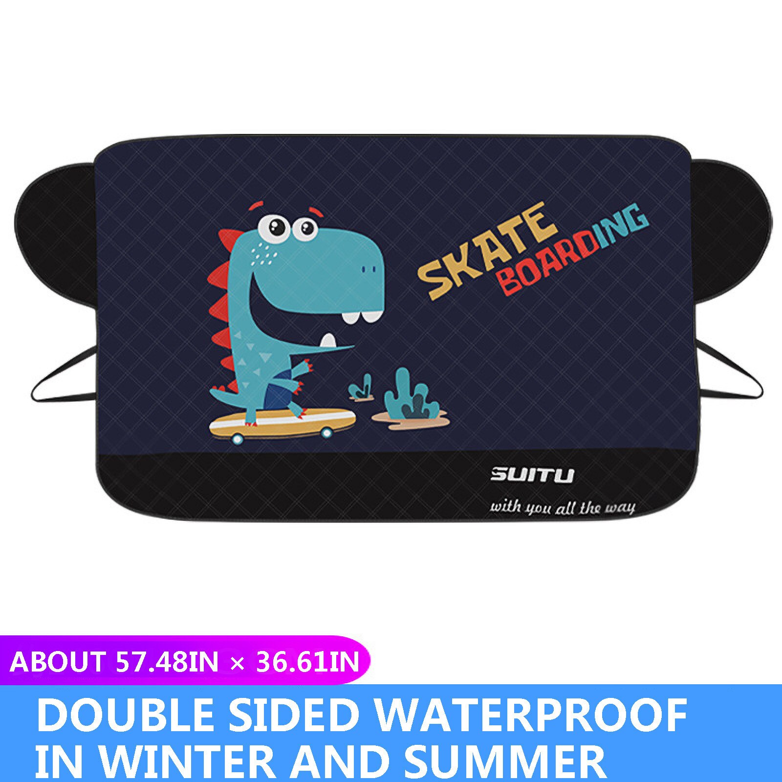 Cartoon Windshield Cute Puppy And Dinosaur Printin... – Vicedeal