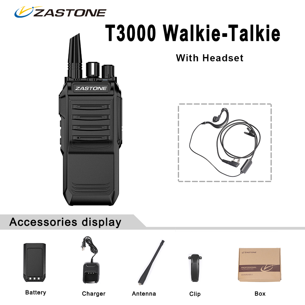 Zastone T3000 6W Walkie Talkie UHF 400-520mhz Ham ... – Grandado