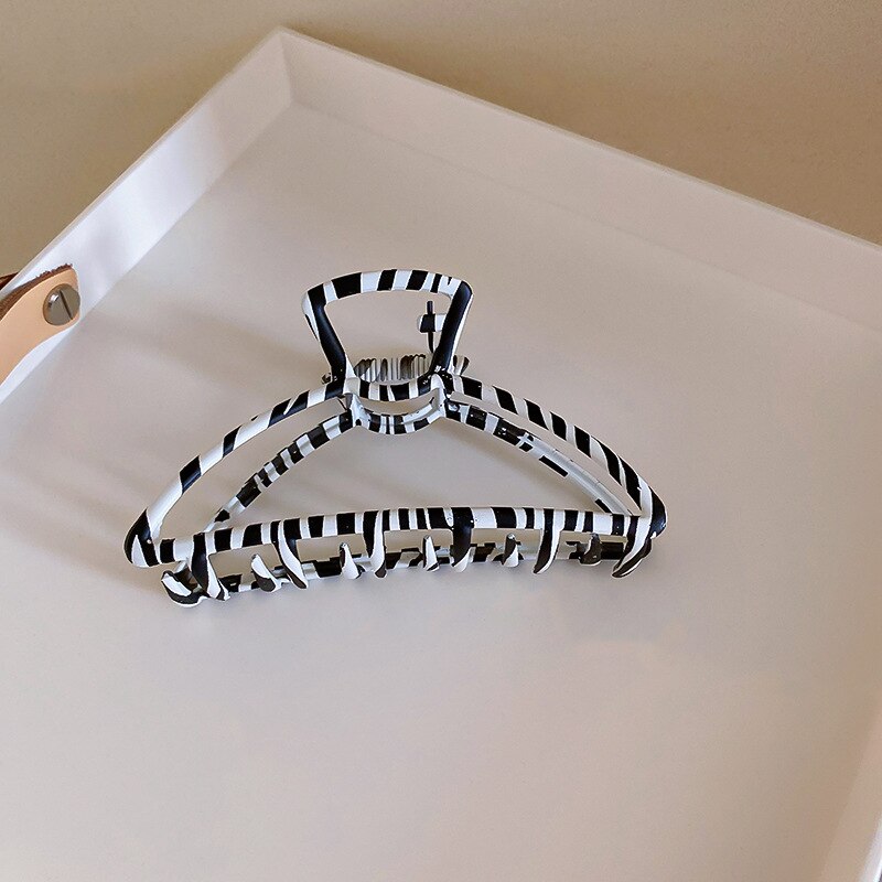 Bilandi Zebra Print Grab Hair Clip Large Geometric... – Grandado
