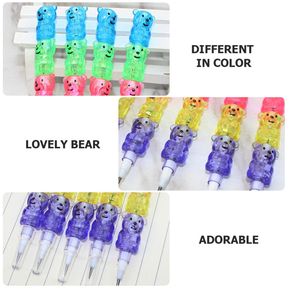12pcs Stackable Plastic Bear Pencils Bear Shaped S... – Vicedeal