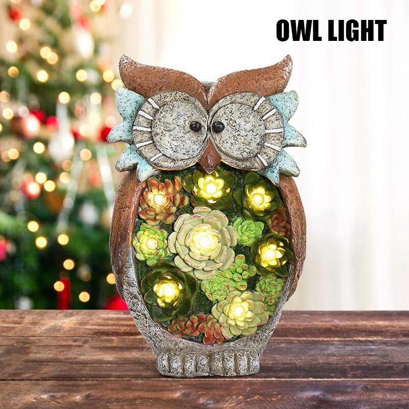 Tuin Standbeeld Uil Beeldje Hars Standbeeld Met So... – Vicedeal