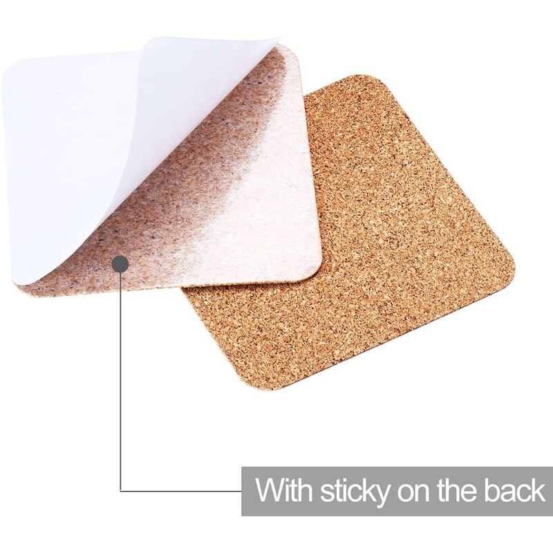 100 stk firkantede selvklebende korkunderlag firka... – Grandado