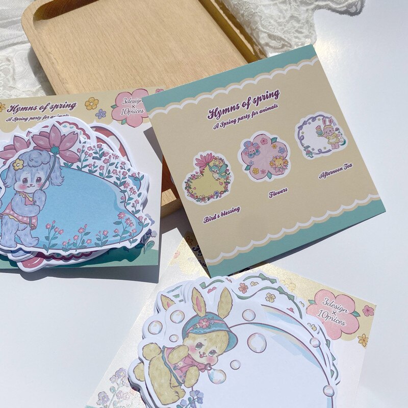 30 Sheets Cute Retro Rabbit Memo Pad Girl Diary DI... – Grandado