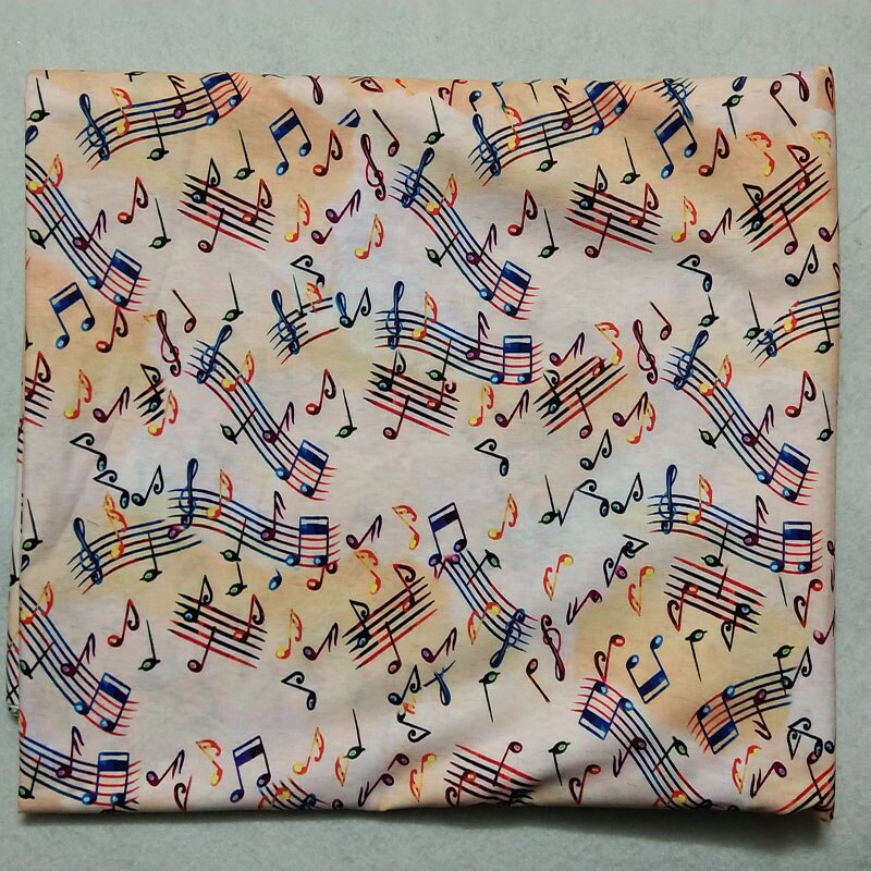 30x25cm 3 Designs Colorful Music Note Printed Cott... – Grandado