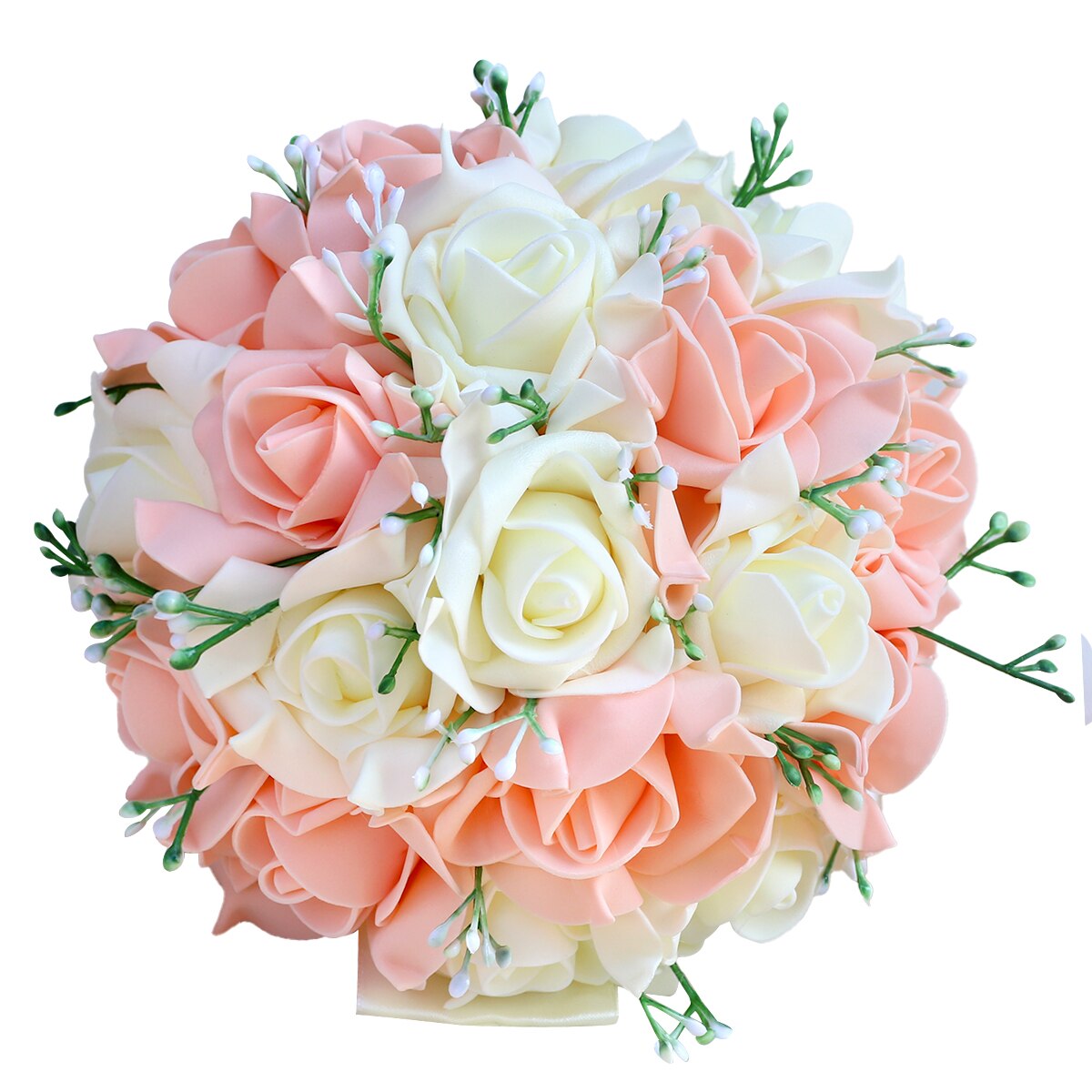 PE Rose Ribbon Hand Flower Bridal Wedding Royal Bl... – Grandado