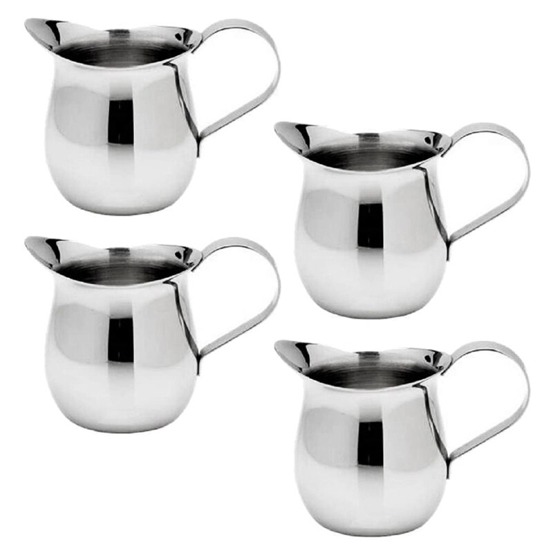 Set of 4 Stainless Steel Creamers, 3Oz, Mirror Fin... – Grandado