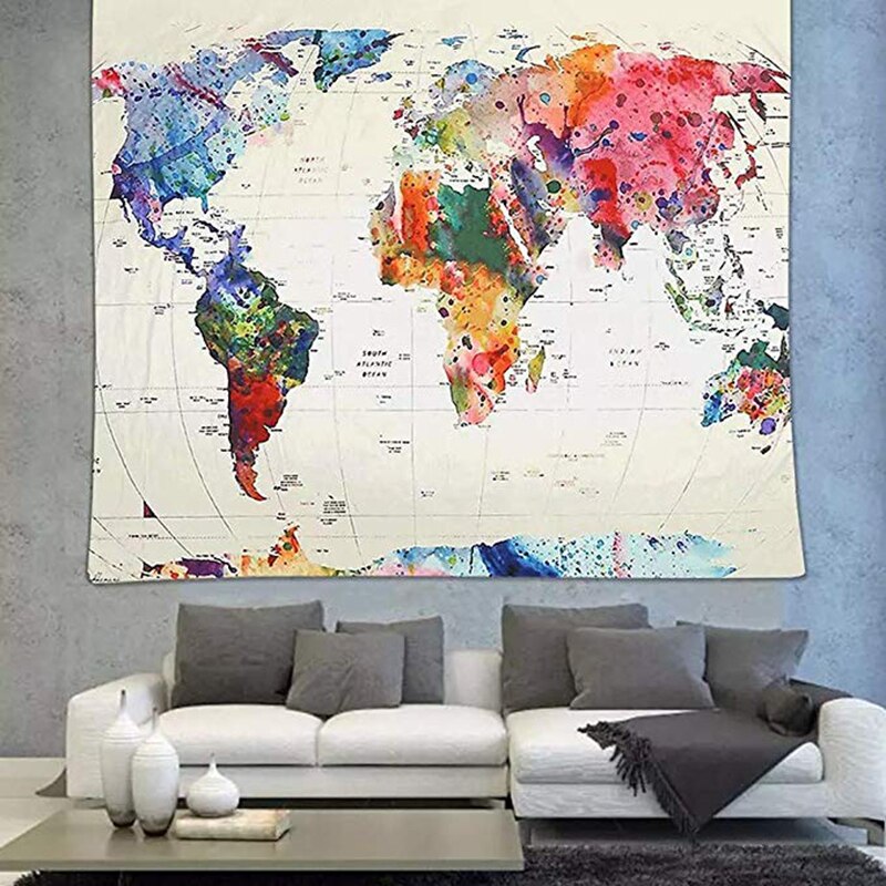 1Pcs Wall-mounted Map Wall Stickers Tapestry Wall ... – Vicedeal