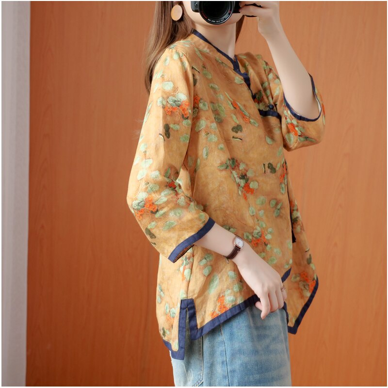 Chinese Women Traditional Shirt Cotton Tops Retro ... – Grandado