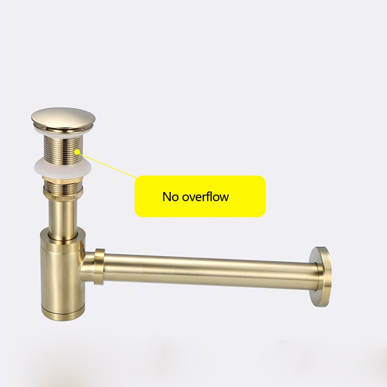 Luxury Gold Bottle Trap Brass Round Siphon Brushed... – Grandado