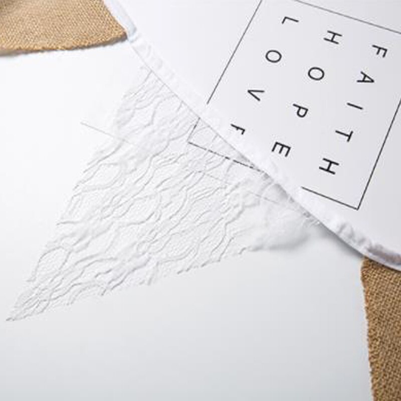 Vintage Wedding Lace Banner Burlap Lace Bunting Ba... – Vicedeal