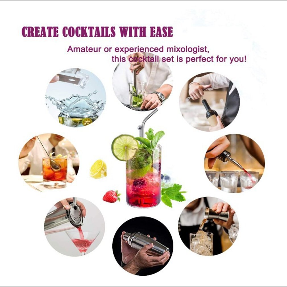 20 Pcs/set Stainless Steel Cocktail Shaker Mixer D... – Grandado