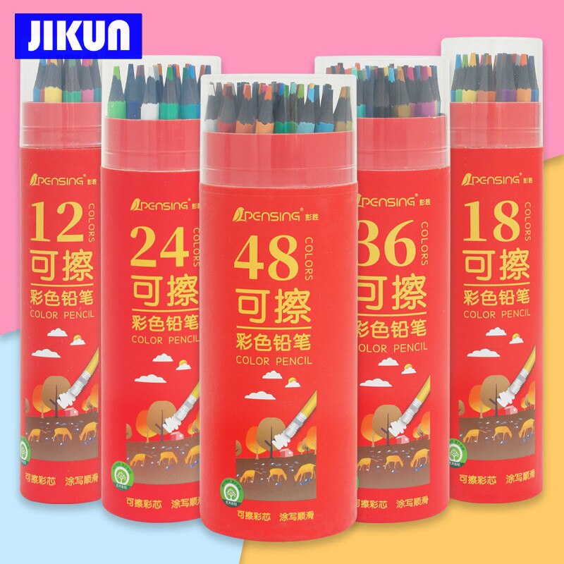 Erasable Pasta Pencils Set- JIKUN 12/18/24/36/48 C... – Grandado
