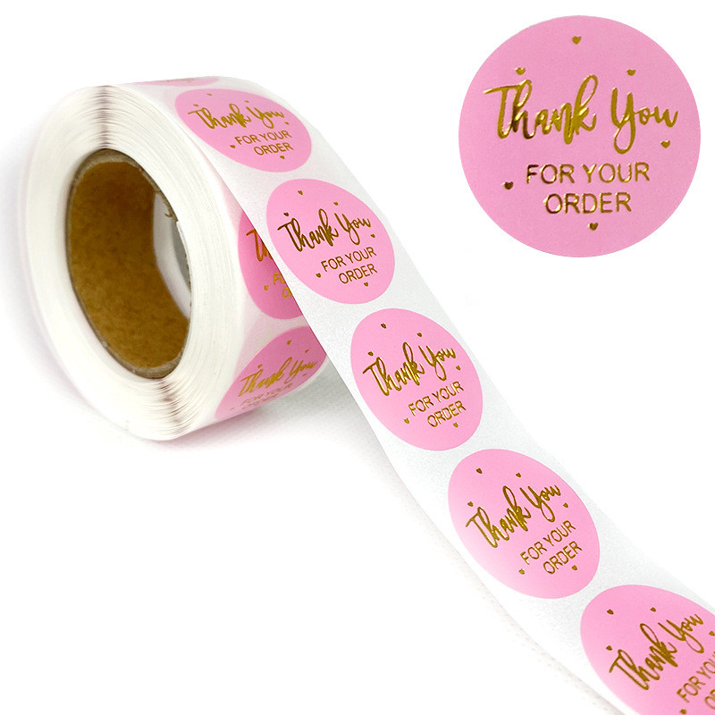 Roze/Zwart Mooie Dingen Stickers 500Pcs Ronde Papi... – Vicedeal