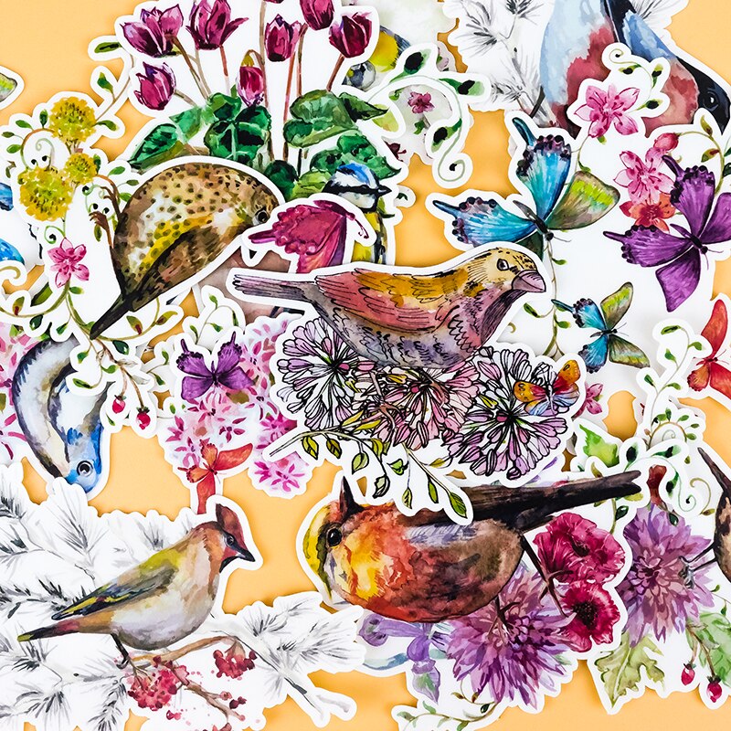 12Pcs Leuke Self-Made Vogels/Bloemen/Dier Stickers... – Vicedeal