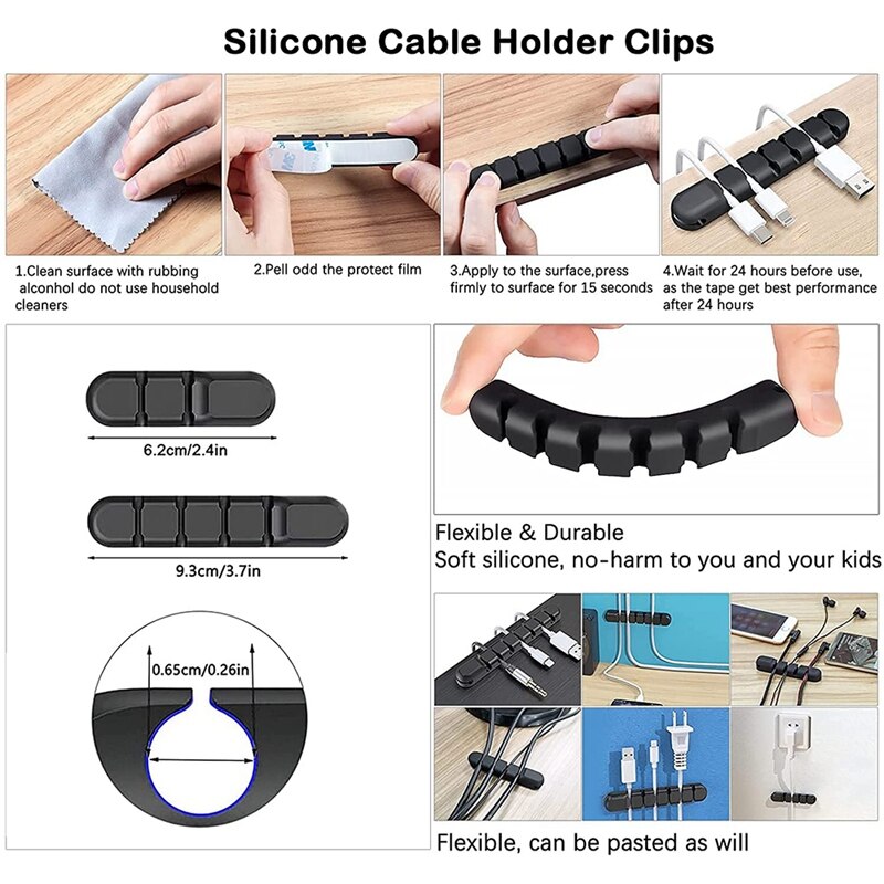 Cable Management Kit, Cable Sleeve,Self Adhesive B... – Grandado