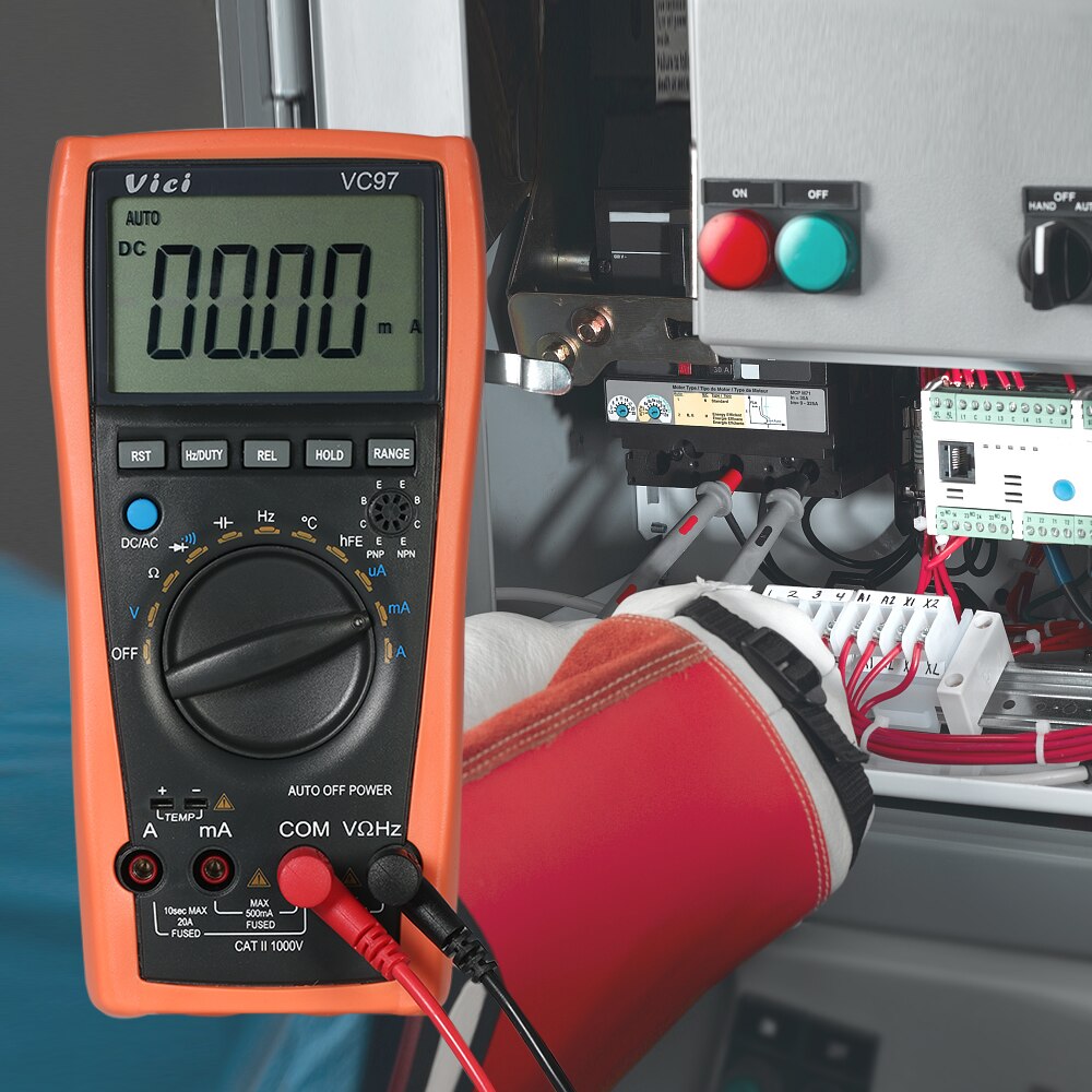 VC97A VC97 Digital Multimeter Auto Range 1000V DMM Temperature Detector DC AC Voltage Current ...