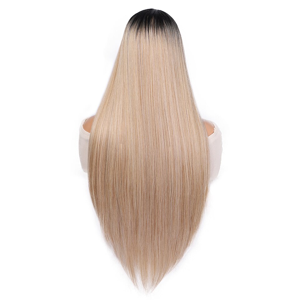 AISI HAIR Long Straight Wigs Omber Brown Synthetic... – Grandado