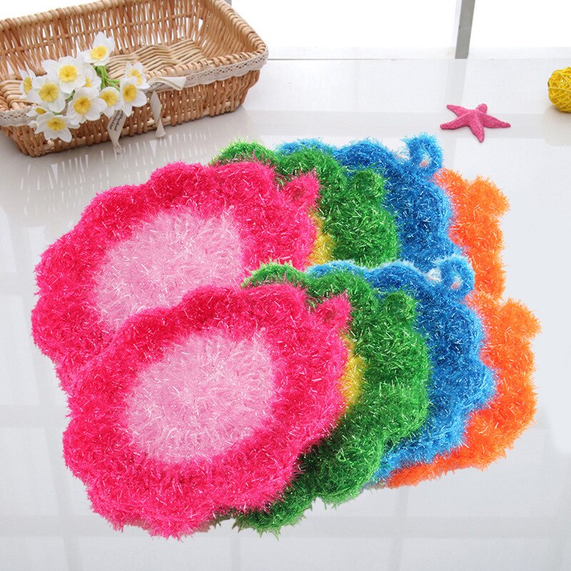 Flower Shaped Dish Scrubber Sponge Non-scratch Cut... – Vicedeal