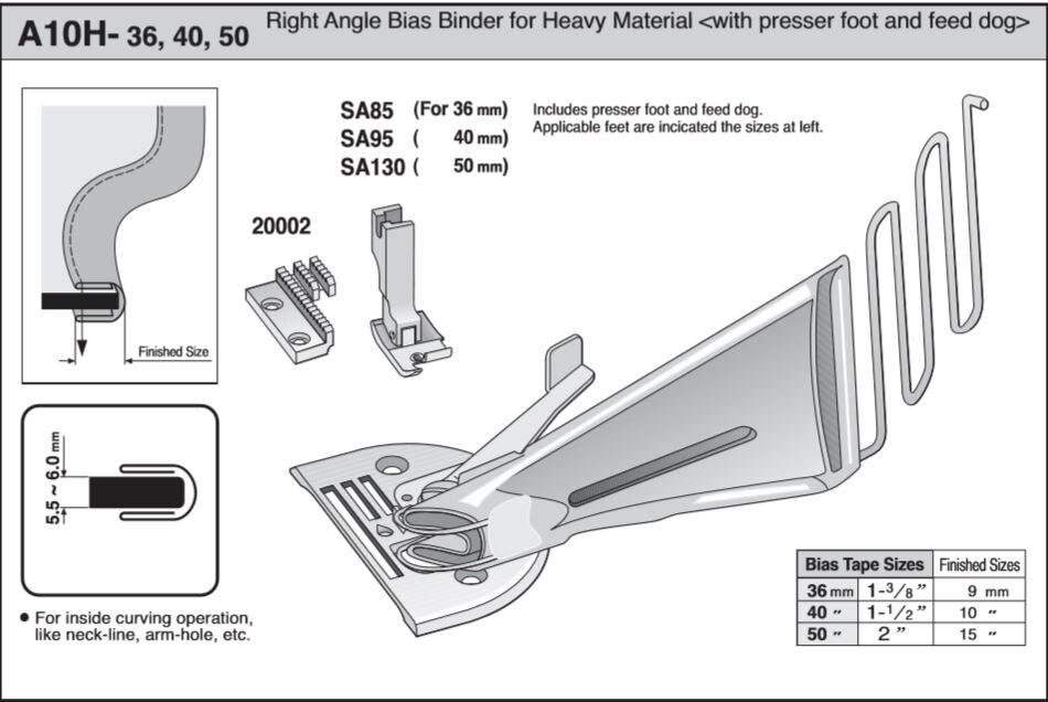 A10H LOCKSTITCH RIGHT ANGLE TAPE BIAS BINDER ,BORD... – Vicedeal