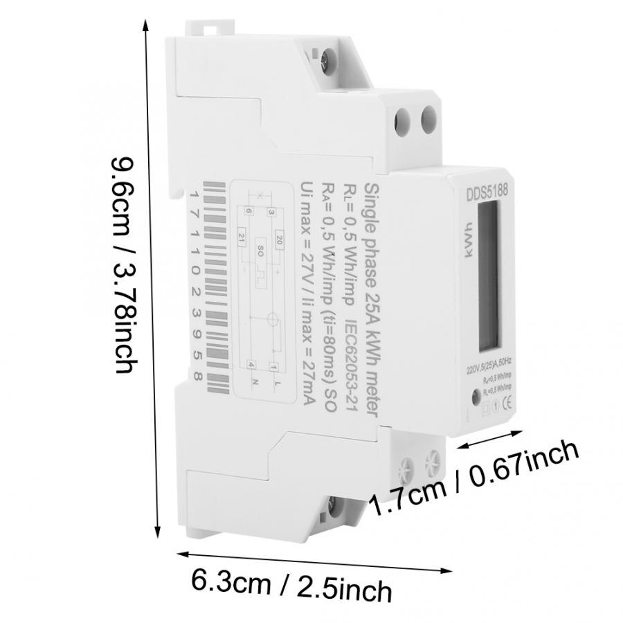 energy meter 220V DDS5188 LCD Digital DIN-Rail kWh... – Grandado