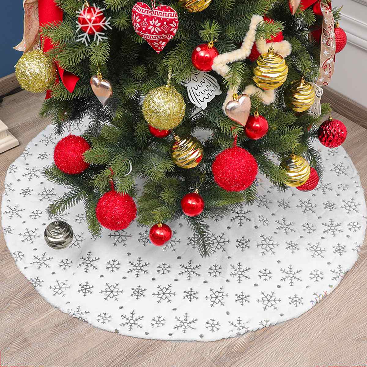 1pc Snowflake White Christmas Tree Carpet Tree Ski... – Grandado