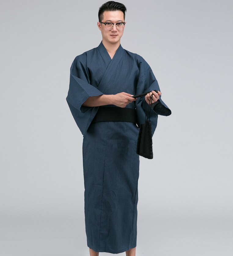 Traditional Japanese Kimono Men Cotton Robe Yukata... – Grandado