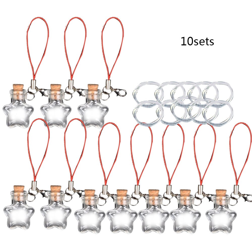 10 pcs Mini Glass Bottles Key Chain Pendants Small... – Vicedeal