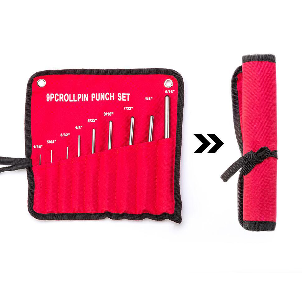 9 Pieces Roll Pin Punch Set Steel Punches Hand Pin... – Grandado