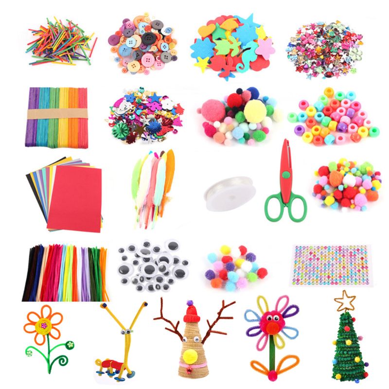 Pompoms Rainbow Colors Educational DIY Toys Handma... – Vicedeal