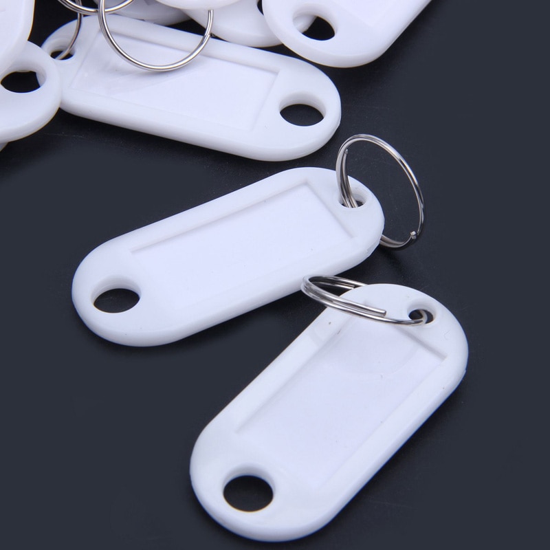 100 Pcs White Color Plastic Baggage Tag Office Sup... – Vicedeal