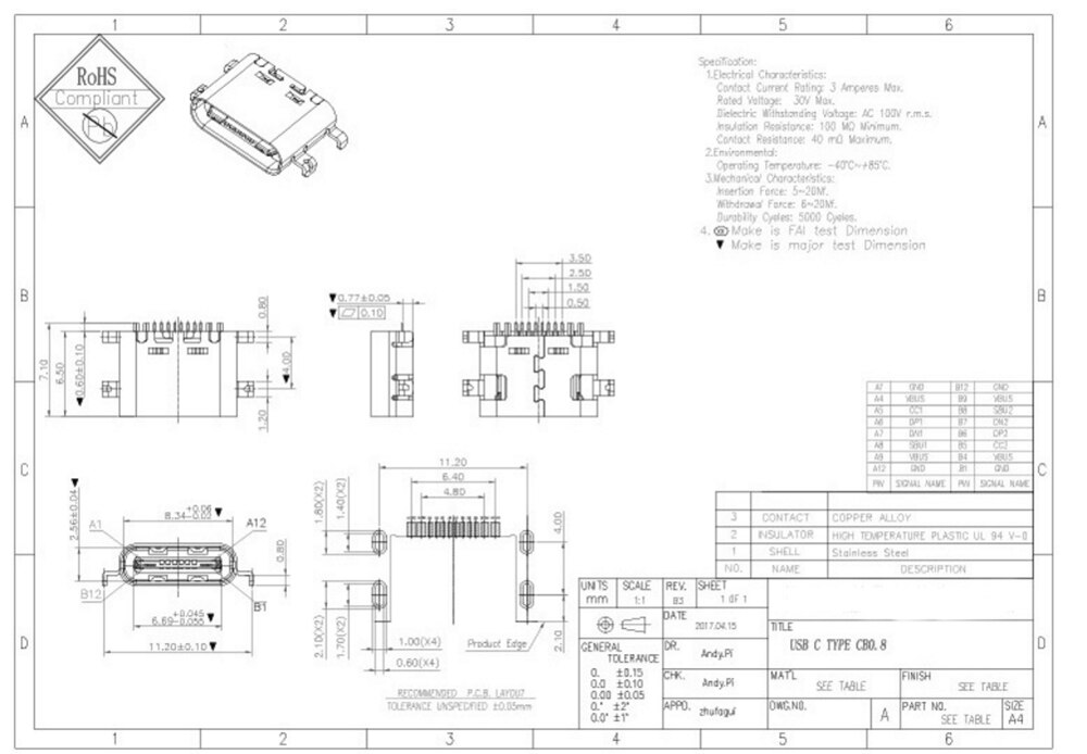 10 Teile/los Micro Usb Jack 3,1 Typ-C 16Pin Smd 90... – Vicedeal