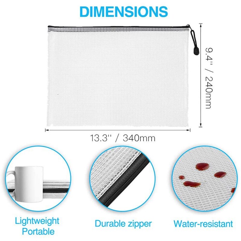 Zipper Pouch Document Bag(6 Colors,30 Pack),Letter... – Grandado