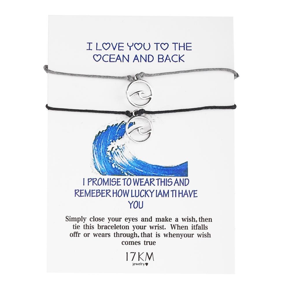 17KM Adjustable Ocean waves Couple Bracelet For Wo... – Grandado