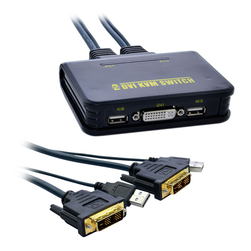 USB2.0 2 in 1 Out USB DVI Switch 2-Port USB 2.0 DV... – Vicedeal