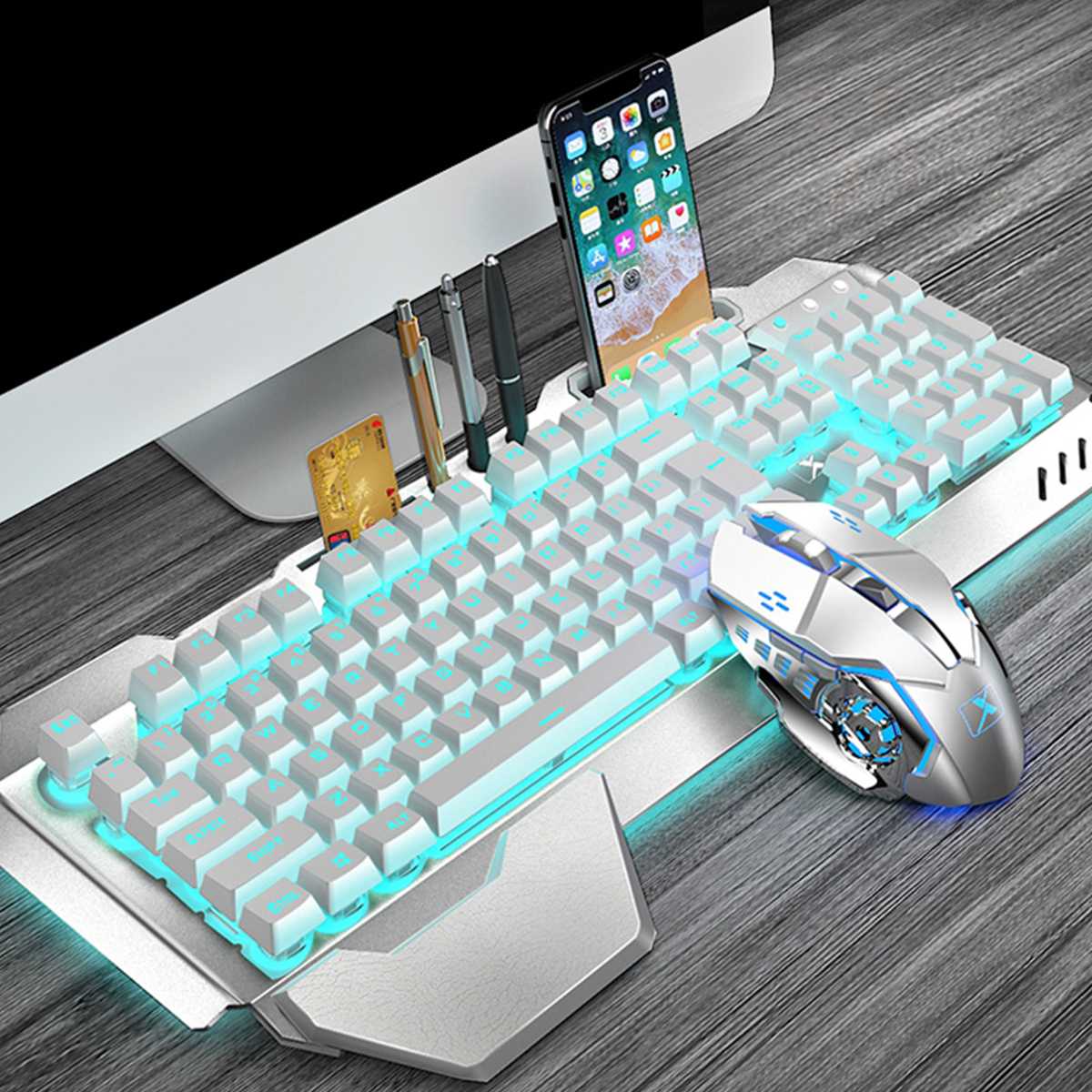 Multi Function Wireless Rechargeable Keyboard Mous Vicedeal
