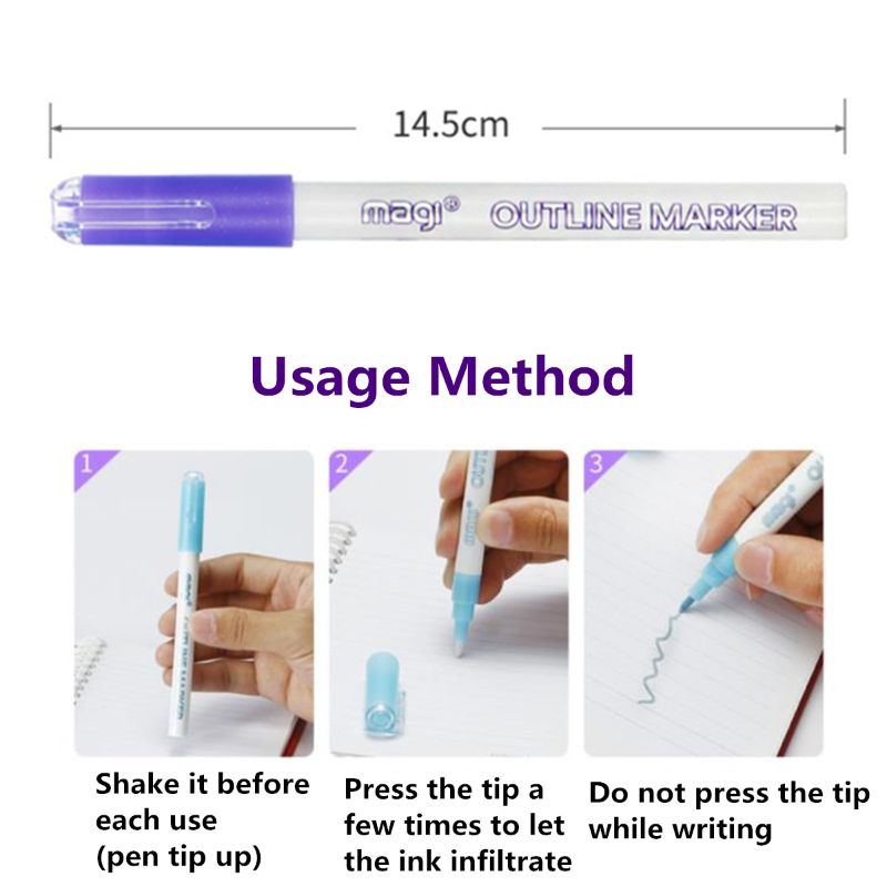 Self-outline Metallic Markers, 8pcs Double Line Pe... – Vicedeal