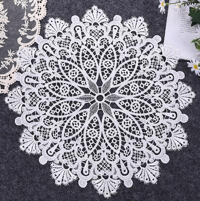 Luxury Lace flower Round Embroidery table place ma... – Vicedeal