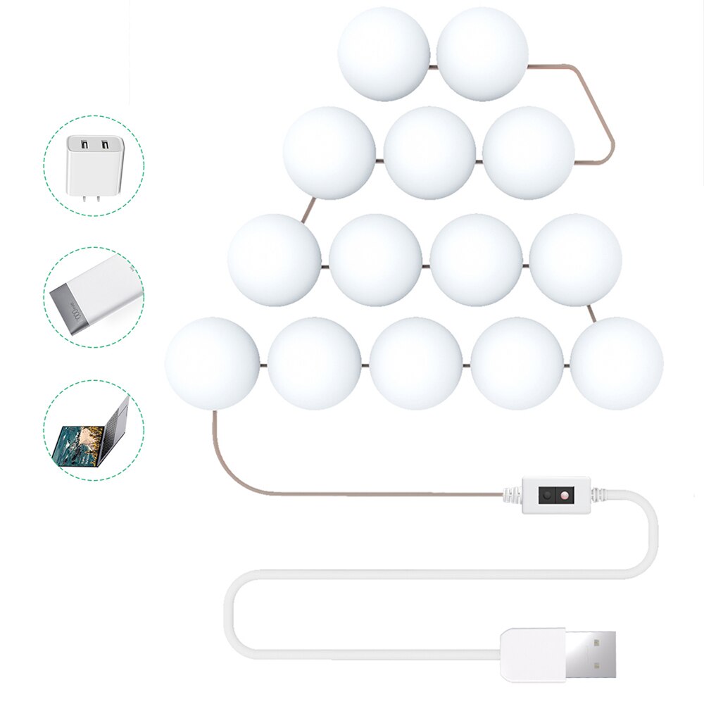 Makeup Mirror LED Light USB Hollywood Style Led Wa... – Grandado