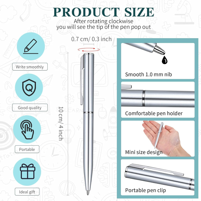 10Pcs Mini Portable Pocket Retractable Ballpoint P... – Grandado