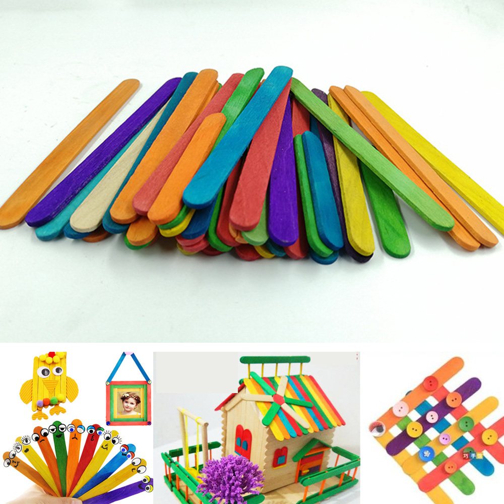Colorful Wooden Popsicle Sticks Ice Cream Sticks K... – Grandado