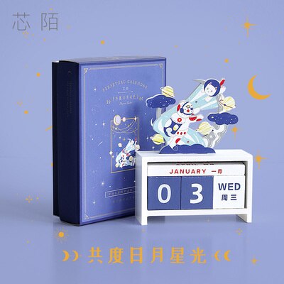 2022 Cute Whale and Deer Perpetual Calendar Cartoo... – Vicedeal
