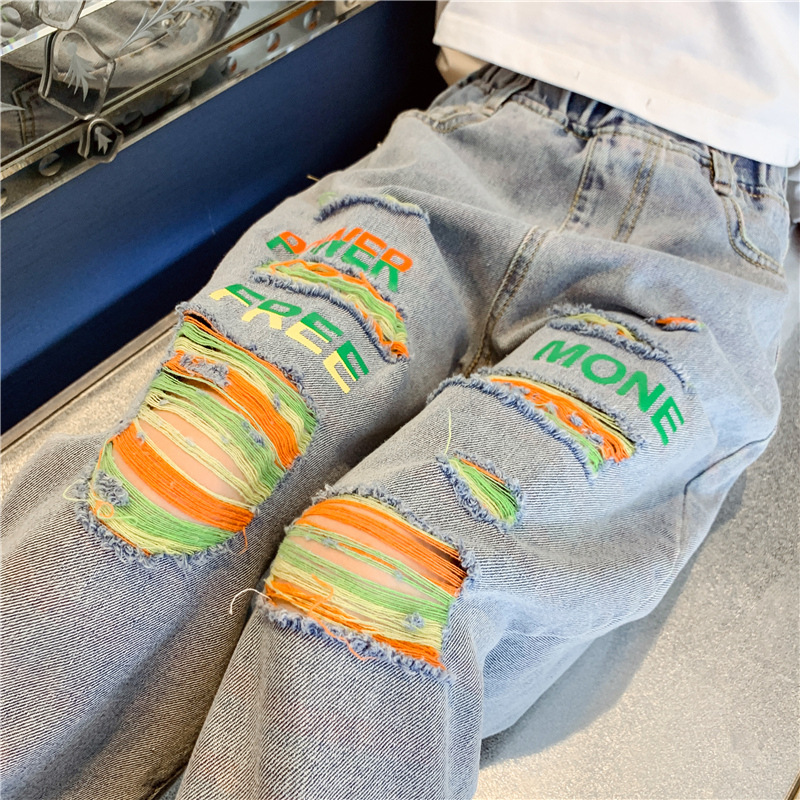 Girl Jeans spring summer Children Ripped Pants Clo... – Grandado