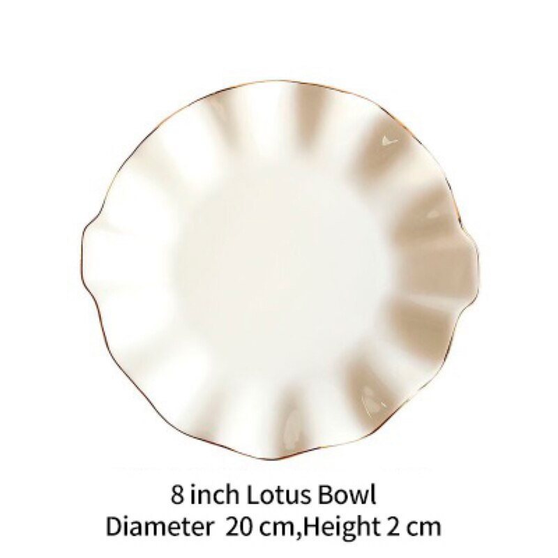 The Golden Edge Plate Ceramic Dinner Plate Deep Pl... – Grandado