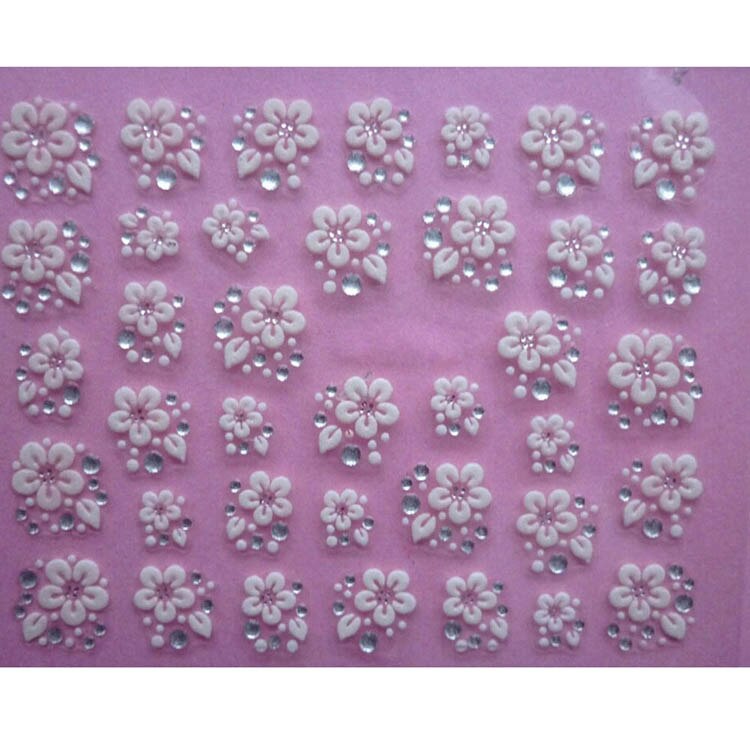 1 PC 3D Acrylic Engraved Nail Sticker Embossed Whi... – Vicedeal