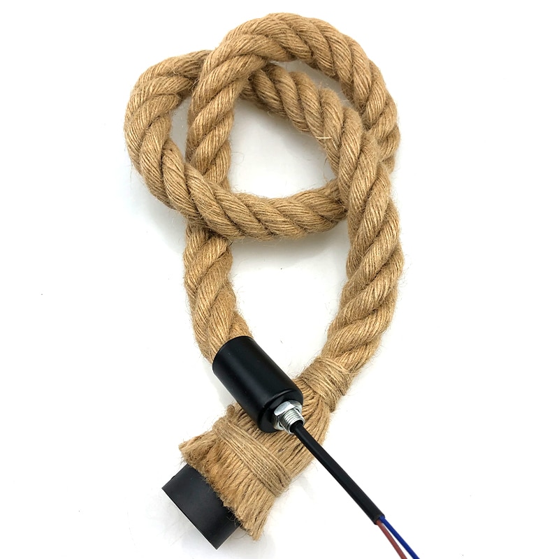 Vintage Hemp Rope Pendant Light Base E27 AC85-265V... – Grandado
