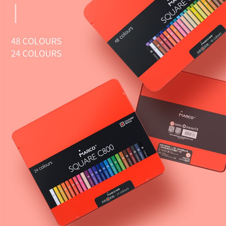 Marco Pastel Square Colored Pencils C800 C810 C820... – Vicedeal
