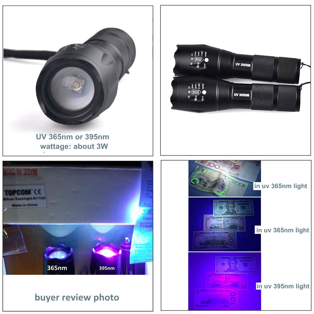 Uv 365nM 395nM 4 W Power LED Aluminium Zoom UV tas... – Vicedeal
