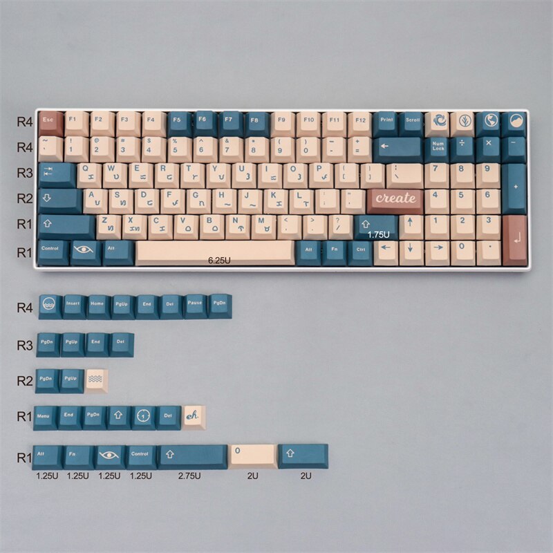 GMK Earth Tones Mars Text Root Keycaps 129-Key PBT... – Grandado
