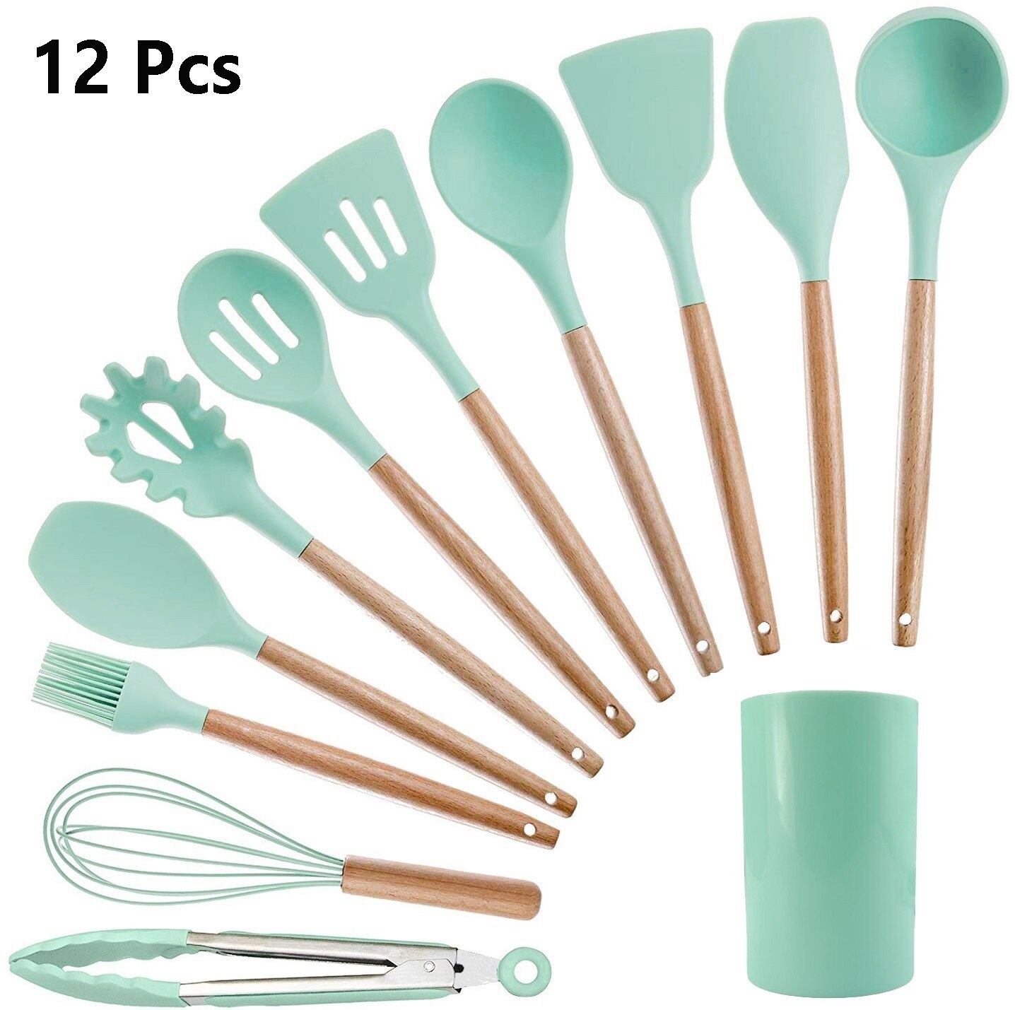 Kitchen Utensils Set with Storage Box Silicone Spa... – Grandado